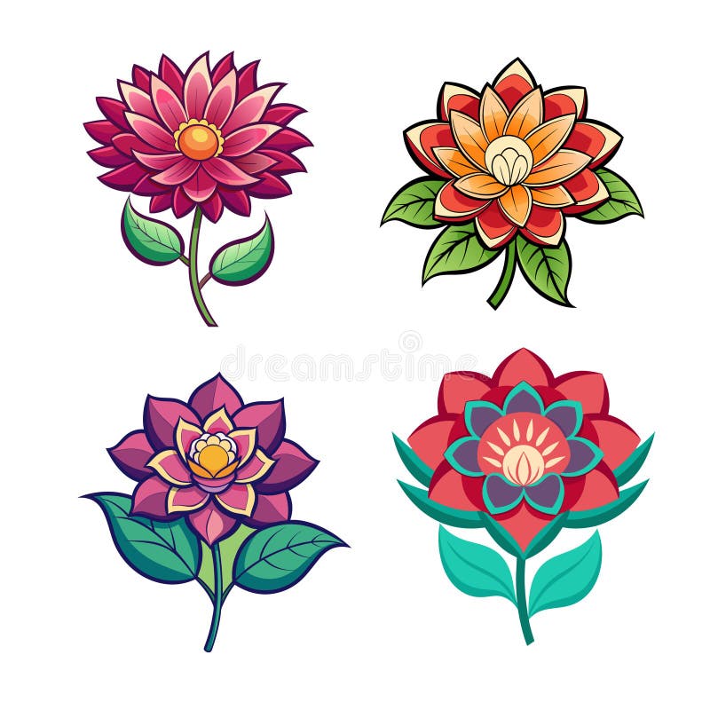 Rose flower carton style stock vector. Illustration of carton - 326735419