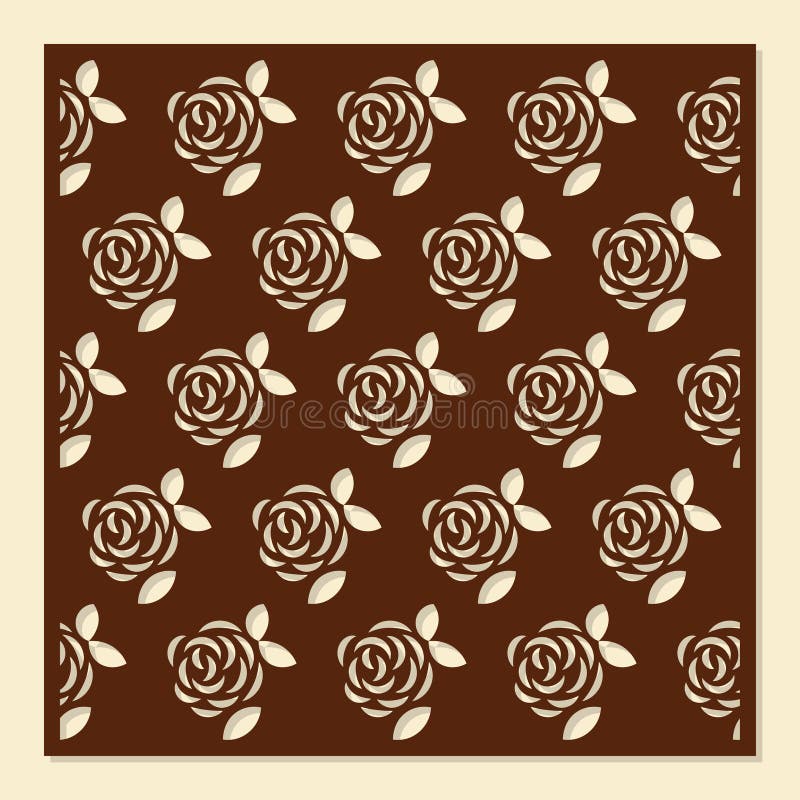 Rose Flower, Decorative Pattern for Laser Cutting. Stock Vector ...