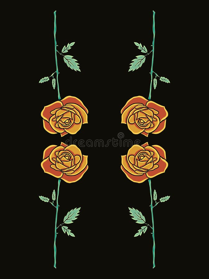 Rose Flower Glowing Vector Illustration Stock Illustration ...