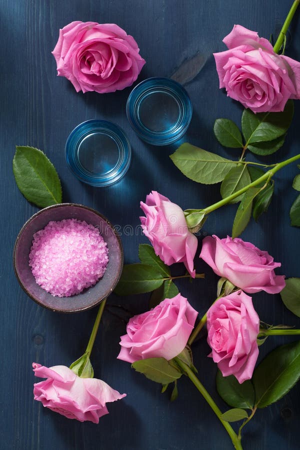 Rose Flower And Essential Oil. Spa Aromatherapy Stock Image - Image of ...