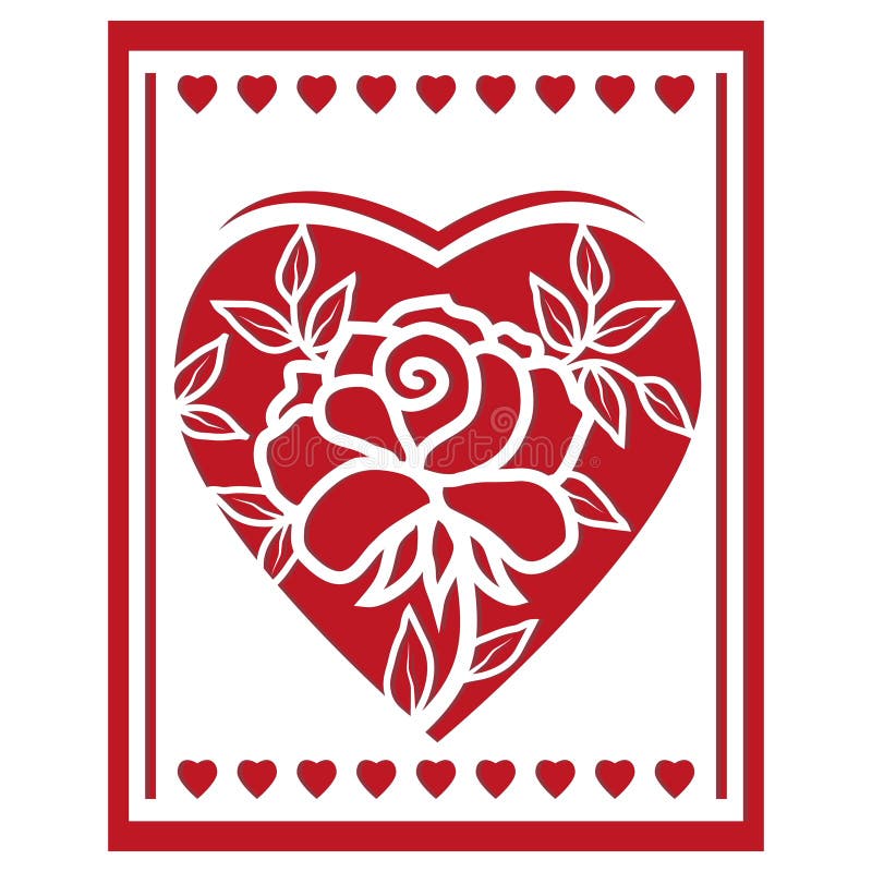 Rose Flower, Isolated Vector Illustration Holiday Card Stock Vector ...