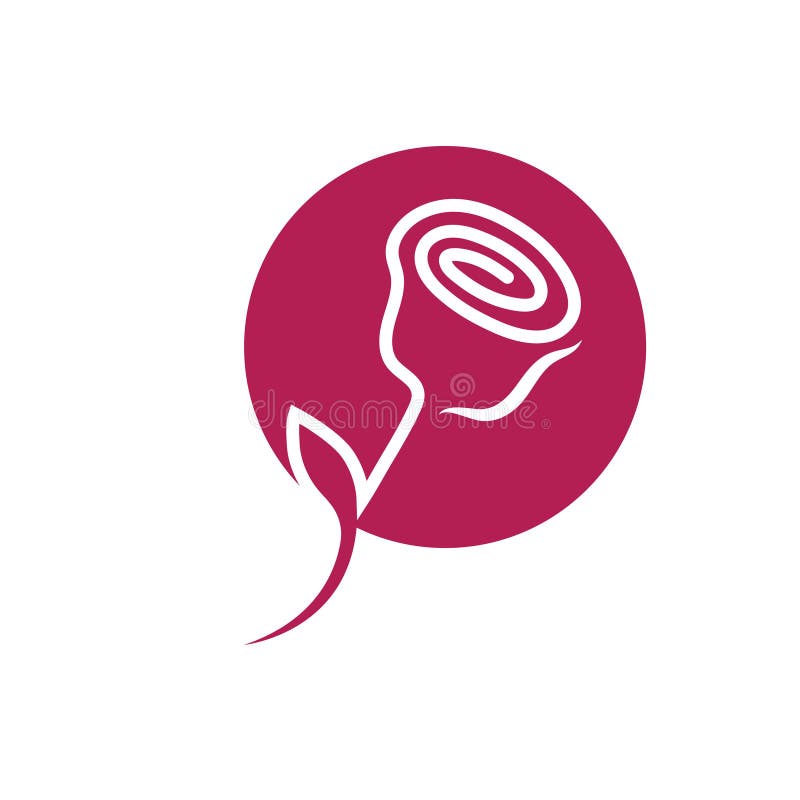 Rose Flower Logo Icon Vector Concept Design Template Stock Vector ...