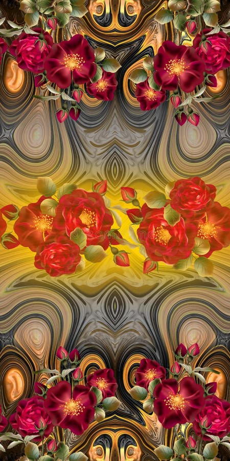 Rose Flower Object Floral Seamless Pattern Abstract Colorful Background ...