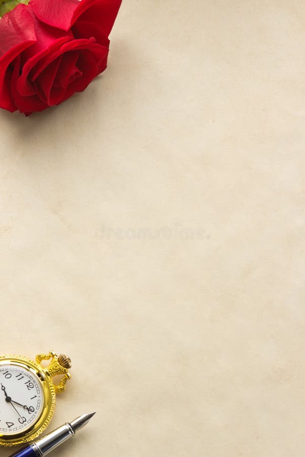 Rose flower on parchment stock photo. Image of ancient - 31924072
