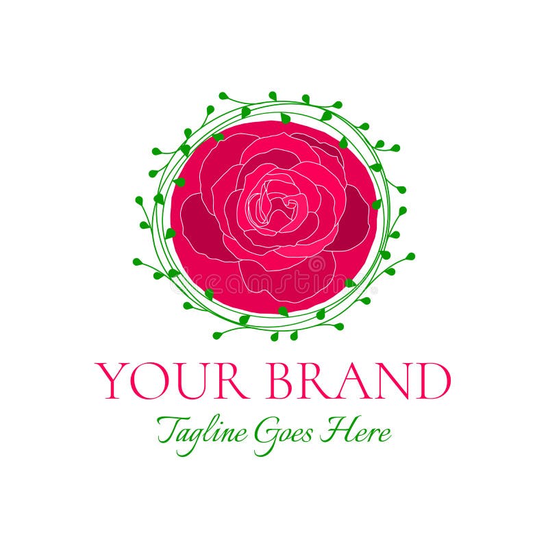 Rose Flower Shop Brand Logo Design Stock Vector - Illustration of bloom ...
