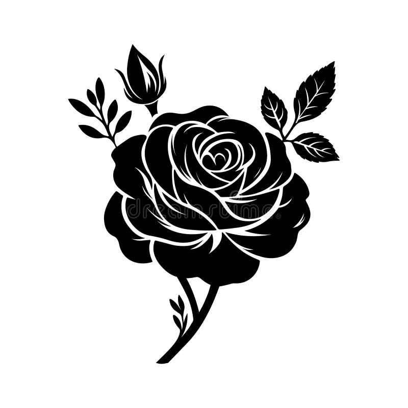 A Rose Flower Silhouette Vector Art Illustration is a Stylized ...