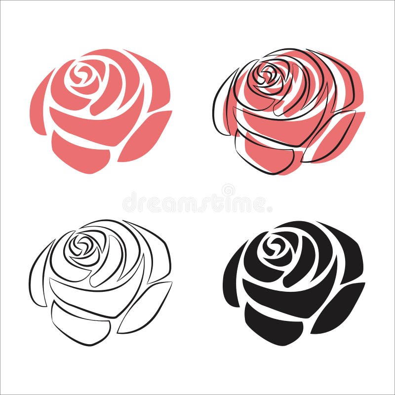 Simple rose flower logo. stock vector. Illustration of flower - 160516240