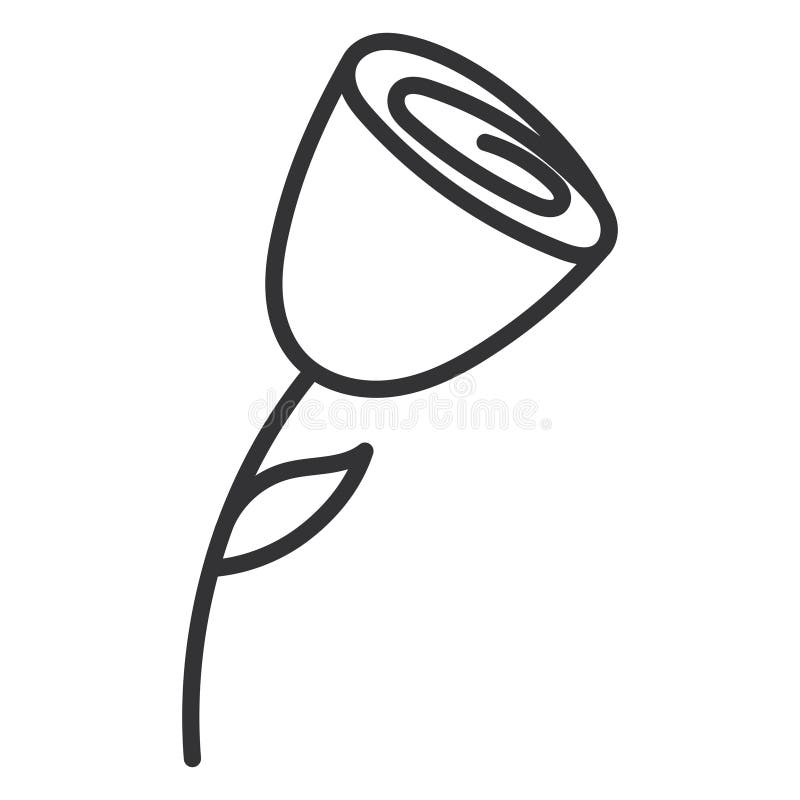 Rose Flower Sketch Icon Hand Draw Vector Stock Illustration ...
