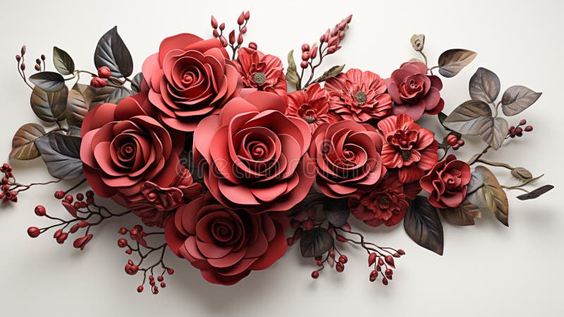 Rose Flower Template for Wedding Stock Illustration - Illustration of ...