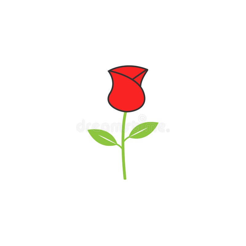 Rose Flower for Valentines Day Solid Icon Stock Vector - Illustration ...