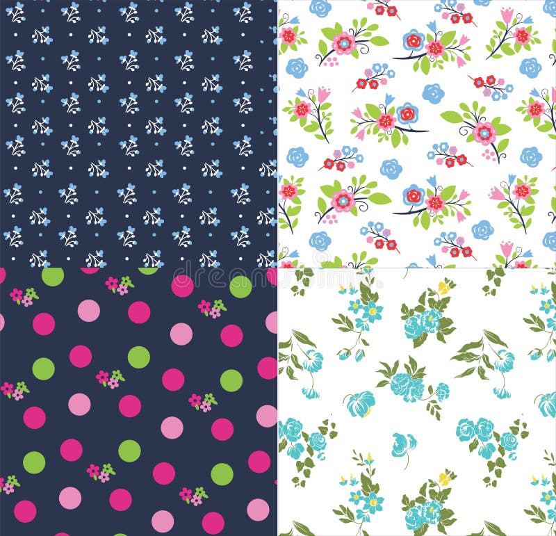 Rose Flowers All Over Print Vector Art Stock Vector - Illustration of ...