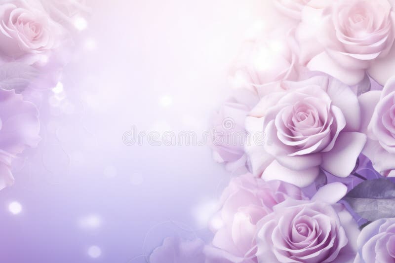 Rose Flowers Frame with Gradient Backlight and Subtle Gold Lines Stock ...