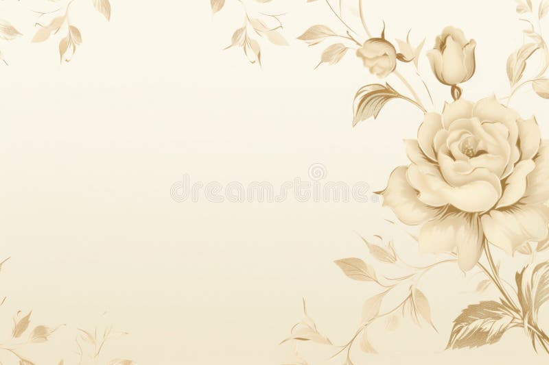 Rose Flowers Frame with Gradient Backlight and Subtle Gold Lines Stock ...