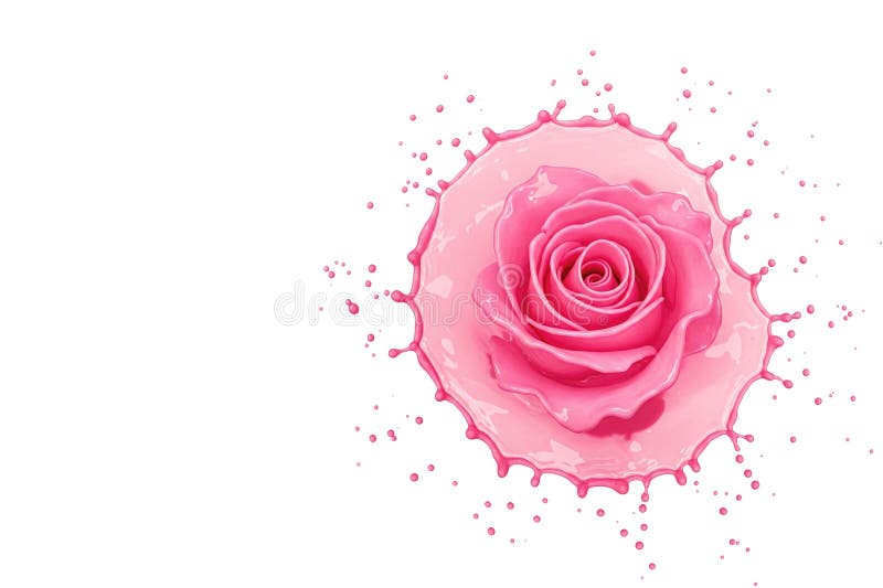 A Rose Formed from a Splash of Pink Liquid. Space for Text. Stock ...