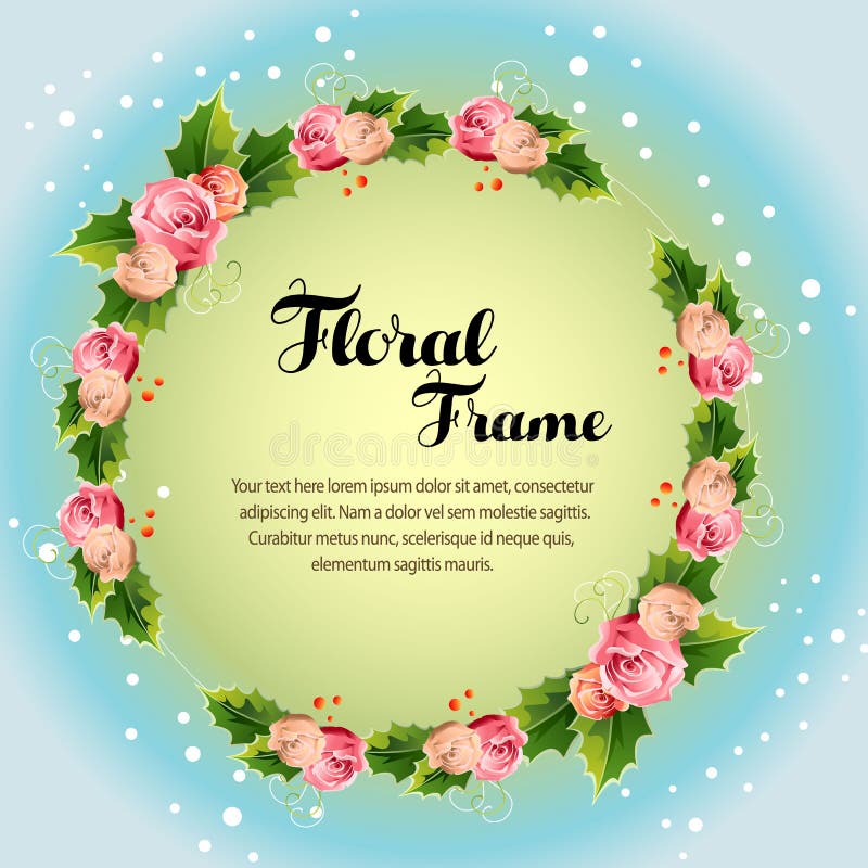 Rose Frame and Decoration Card Stock Vector - Illustration of ...