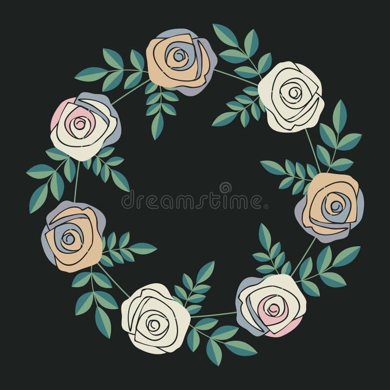 Rose frame stock vector. Illustration of framework, stems - 51673595