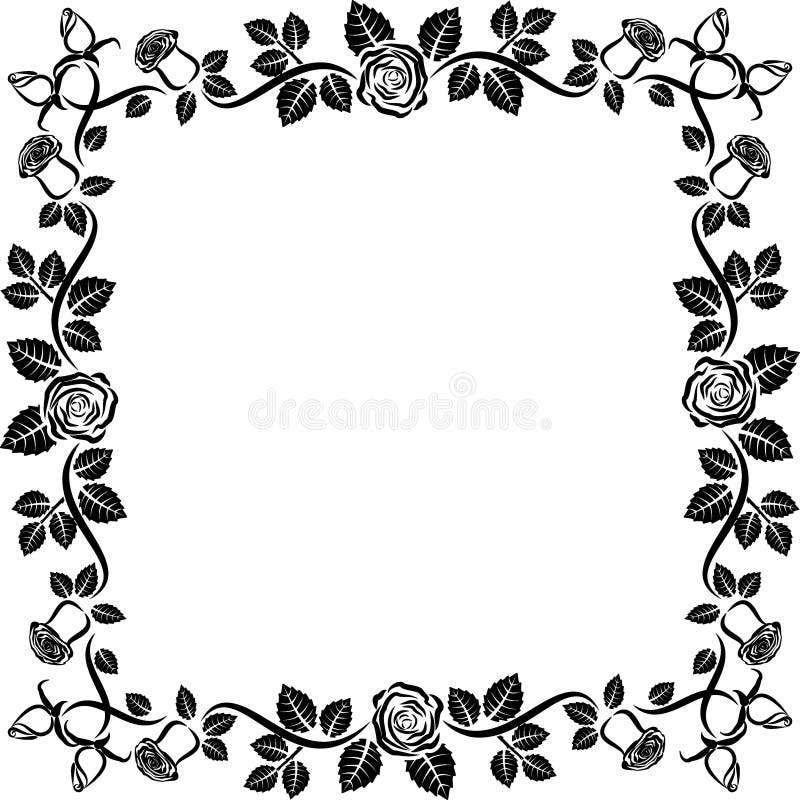 Rose frame stock vector. Illustration of retro, vector - 238825127