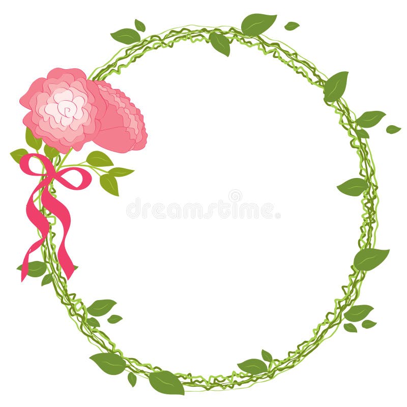 Rose Frame Ribbon Card Wedding Romantic Nature Stock Vector ...