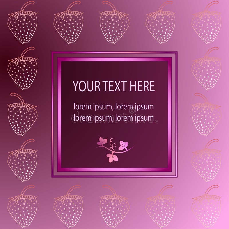 Red frame with strawberry stock vector. Illustration of design - 72701253