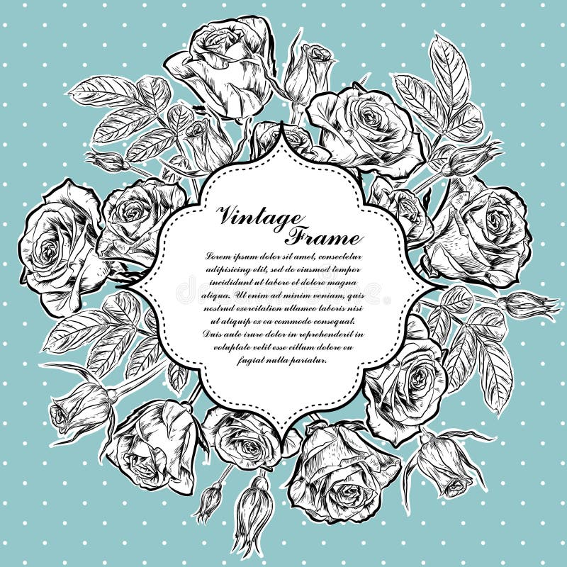 Rose Frame. Vector Illustration Stock Vector - Illustration of ornate ...