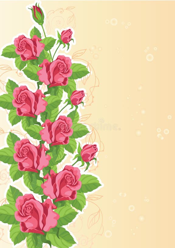 Rose funny card stock vector. Illustration of summer - 19331336