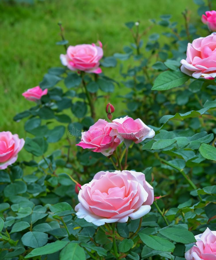 Rose Garden. Beautiful Display of Roses in a Large Garden Setting Stock ...