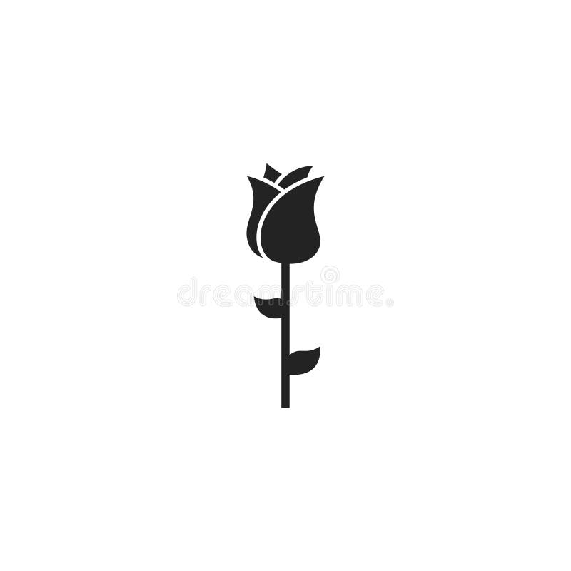 Rose Glyph Vector Icon, Symbol Oder Logo Vektor Abbildung ...