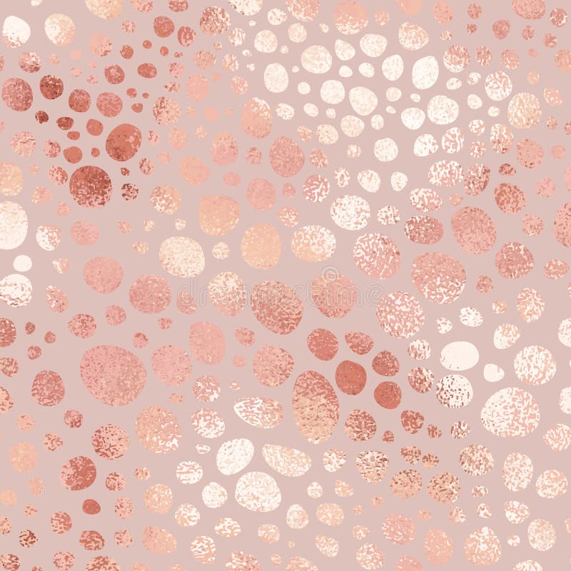 Rose Gold. Decorative Vector Pattern with Floral Elements Stock Vector ...