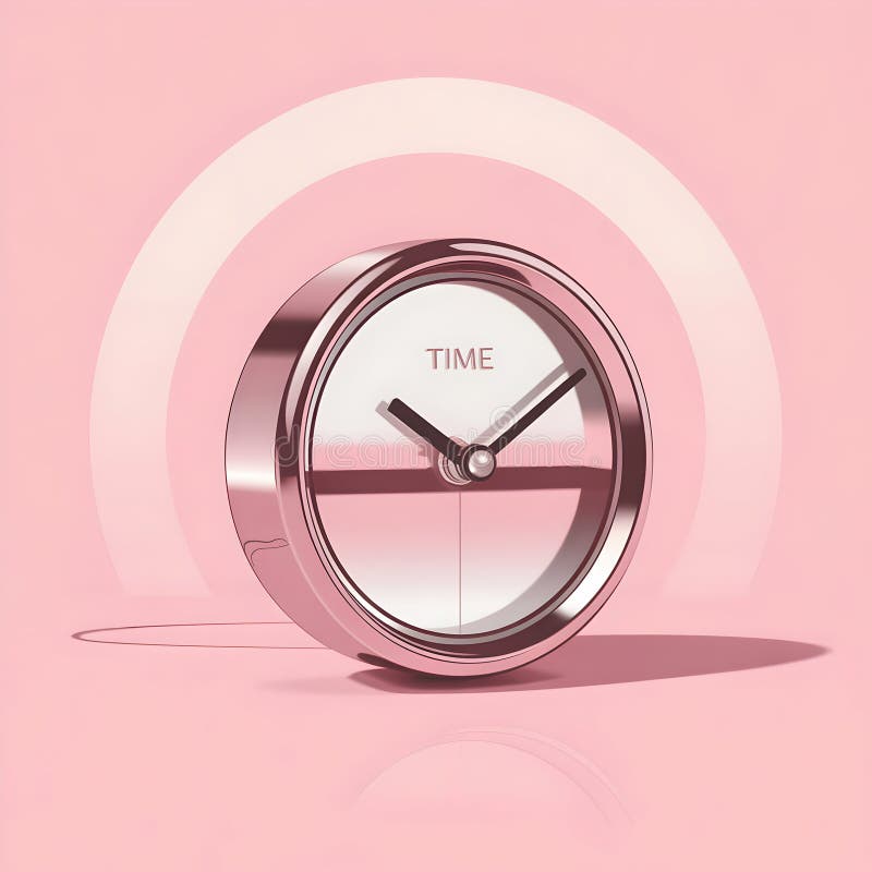 Rose Gold Alarm Clock 3 D Render Pink Background 3d Render Stock ...