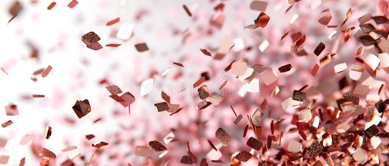 Rose Gold Confetti Elegance with Space for Minimalist Design. Concept ...