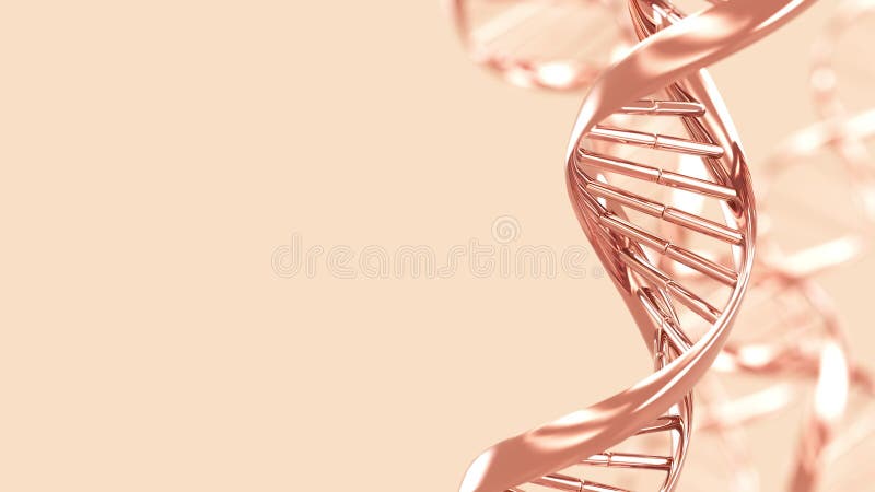 DNA Double Helix Strand Rotates in a Cell on Blue Background Loop ...