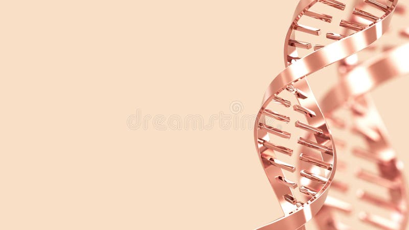 DNA Double Helix Strand Rotates in a Cell on Blue Background Loop ...
