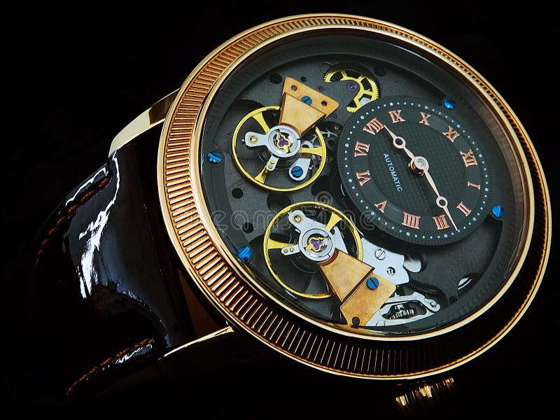 Double Balance Wheel stock image. Image of black, watch - 37587529