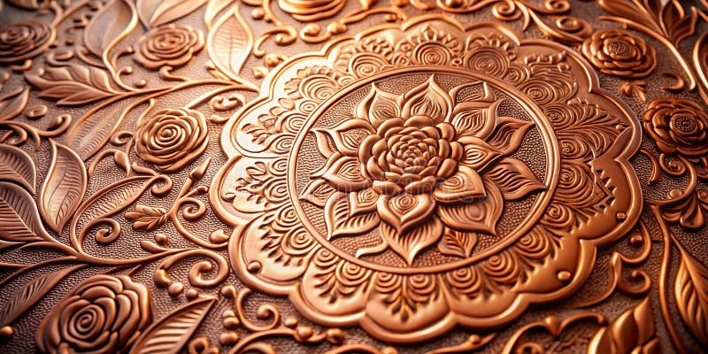 Rose Gold Embossed Floral Plate Stunning Festive Backgrounds Surface ...