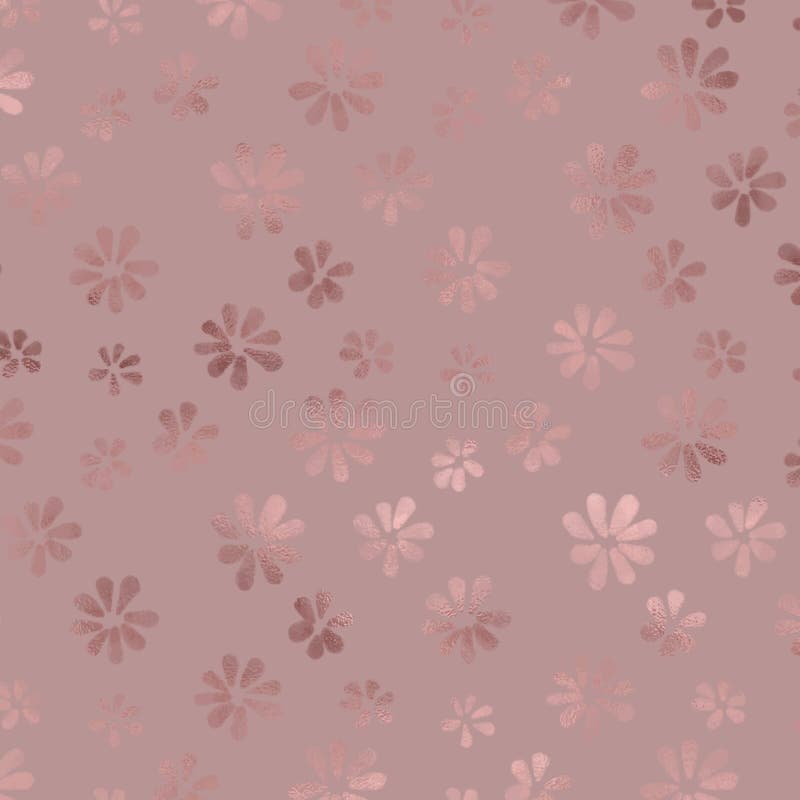 Rose Gold Floral Pattern Design Background Stock Vector - Illustration ...