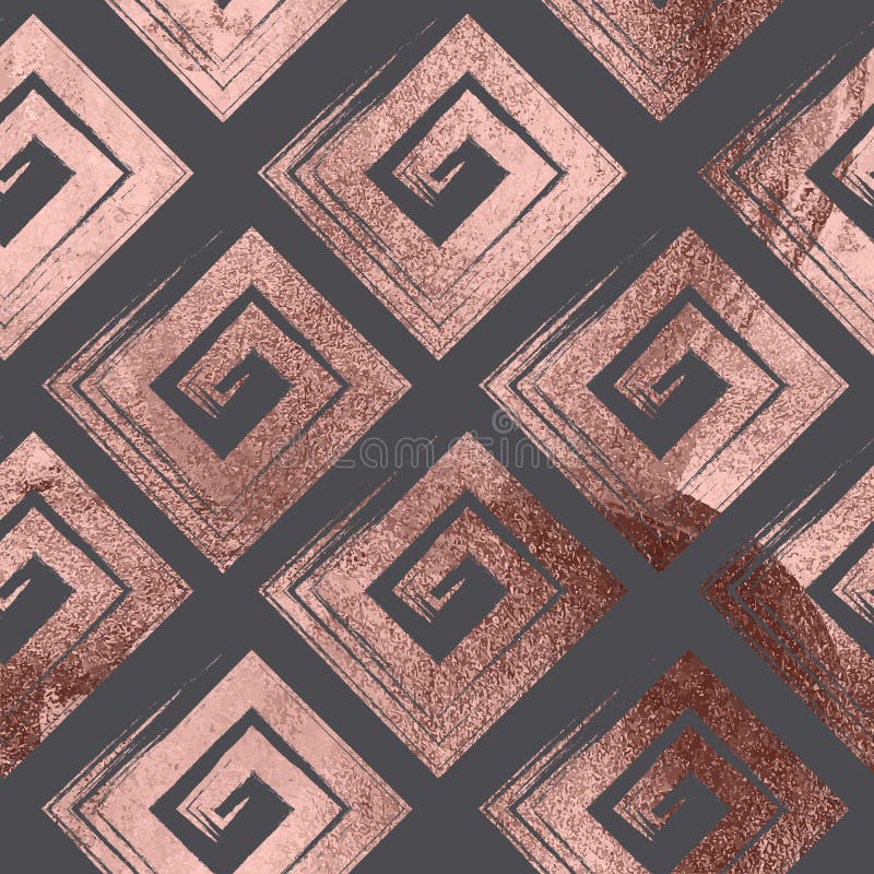 Rose Gold Geometric Seamless Pattern Background. Vector Illustration ...