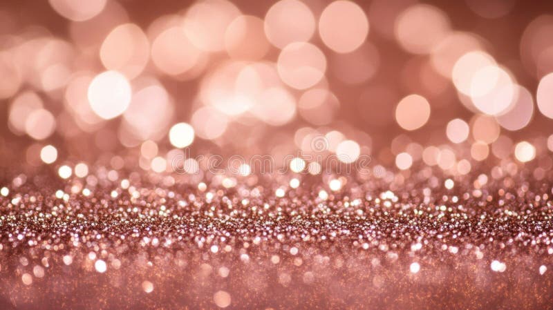Rose Gold Glitter Background with Bokeh Lights Stock Illustration ...