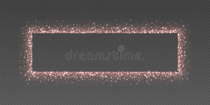 Rose Gold Glitter Frame, Shimmering Border in Rectangular Shape ...