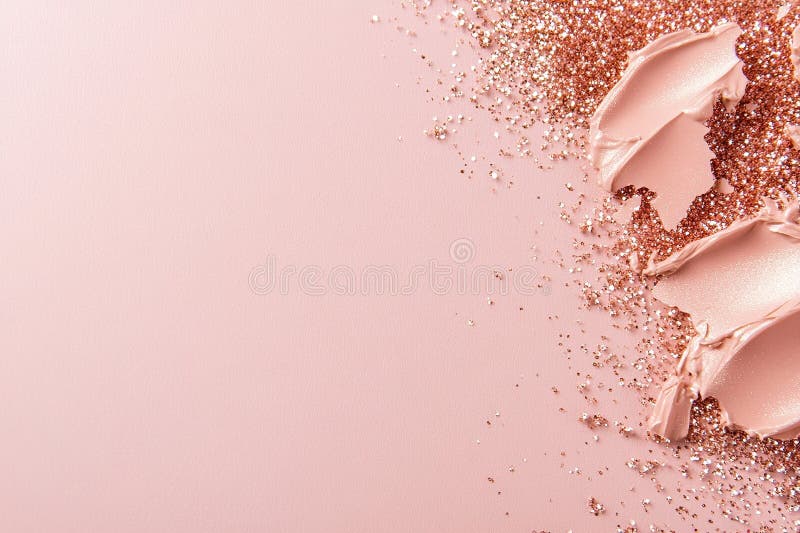 Rose Gold Glitter Frames a Soft Blush Pink Backdrop, Enhancing the ...