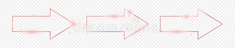 Rose Gold Glowing Arrow Shape Frame Stock Vector - Illustration of sign ...