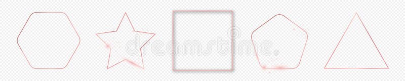 Rose Gold Glowing Different Geometric Shape Frame Stock Vector ...