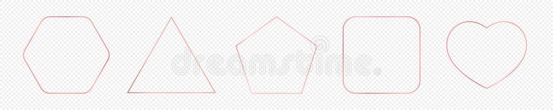 Rose Gold Glowing Different Geometric Shape Frame Stock Vector ...