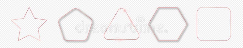 Rose Gold Glowing Different Geometric Shape Frame Stock Vector ...
