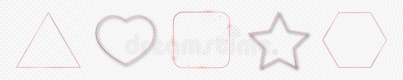 Rose Gold Glowing Different Geometric Shape Frame Stock Vector ...