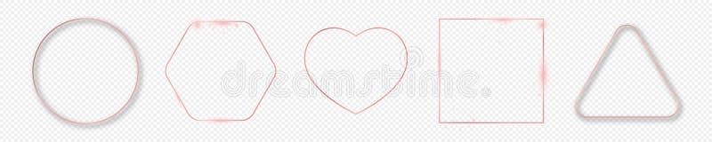 Rose Gold Glowing Different Geometric Shape Frame Stock Vector ...