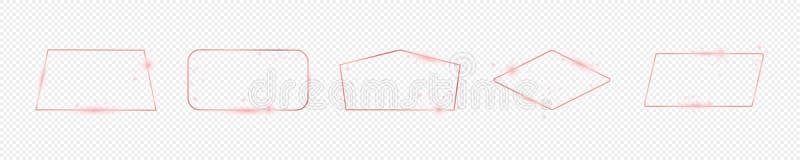 Rose Gold Glowing Different Geometric Shape Frame Stock Vector ...
