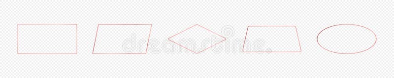 Rose Gold Glowing Different Geometric Shape Frame Stock Vector ...