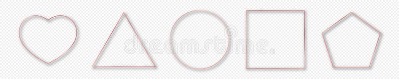 Rose Gold Glowing Different Geometric Shape Frame Stock Vector ...