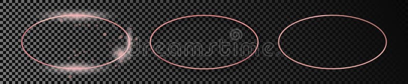 Rose Gold Glowing Oval Shape Frame Stock Vector - Illustration of ...