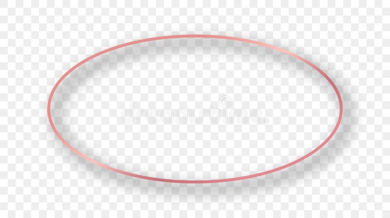 Rose Gold Glowing Oval Shape Frame with Shadow Stock Vector ...